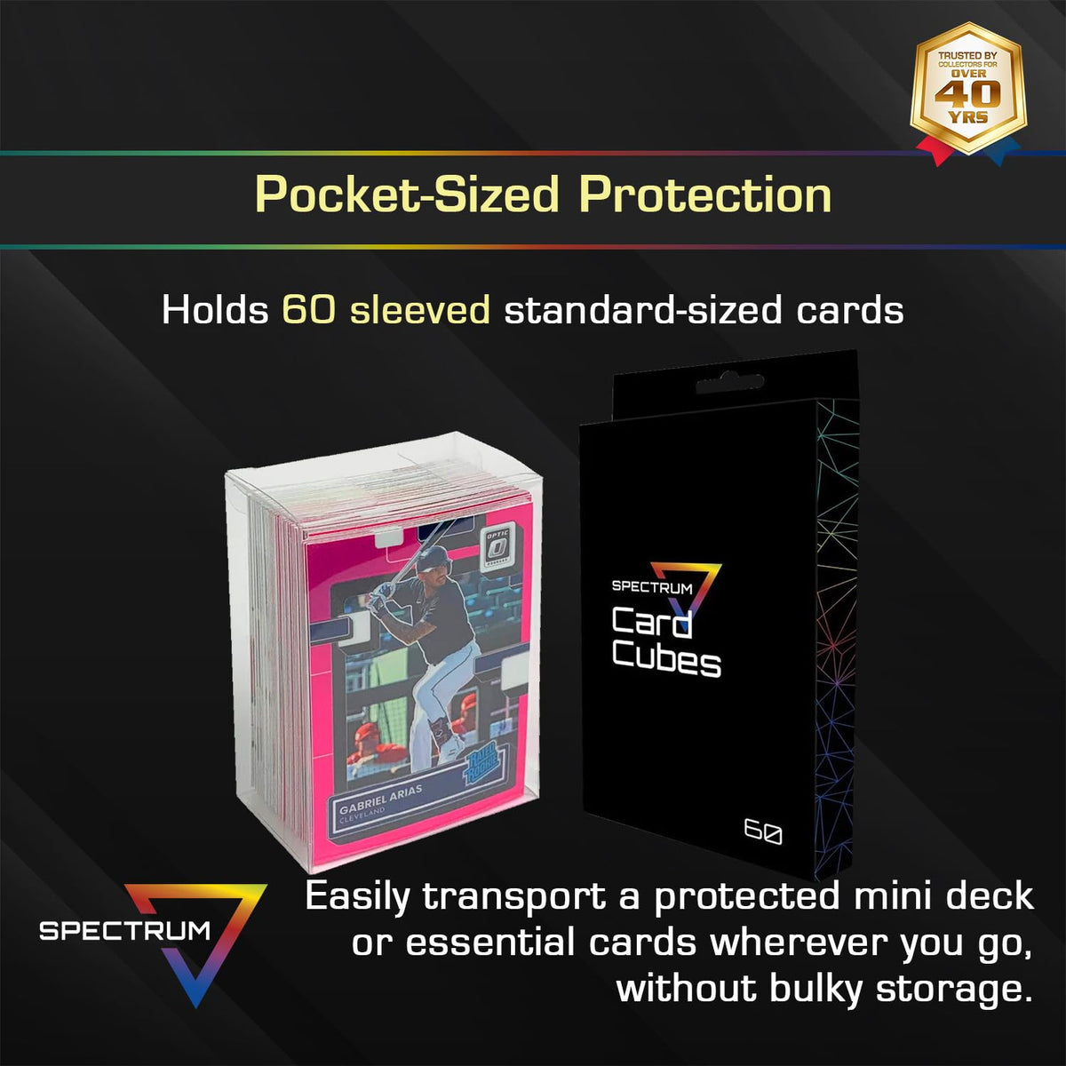 BCW Spectrum Card Cubes | Holds 60 Sleeved Cards | Crystal Clear Acryl – Spieda Games